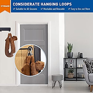 MAGZO Under Door Draft Stopper 36 Inch, Weighted Animal Noise Blocker for Door, Bear Draft Guard with Hook Loops