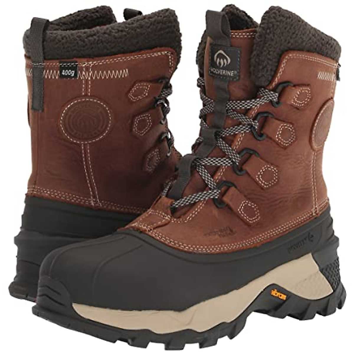 Wolverine Men's Glacier Arctic Snow Boot, Cognac Brown, 8.5