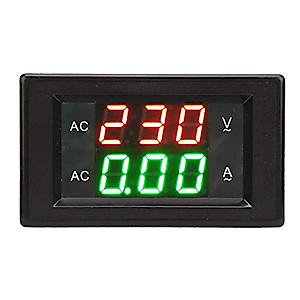 Digital Ampere Voltmeter LED Red and Green Display AC Ampere Meter 2 in 1 Multimeter Panel Dual Ampere Voltage Meter Volt Amp Meter AC60-500V AC 0~50A