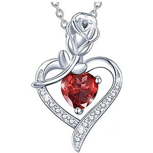 Heart Necklace Rose Love Heart Inlaid Zircon Necklace Purple Crystal Pendant Wedding Engagement Necklace Jewelry Rose Love Classic Style Gift Jewelry, Fashion