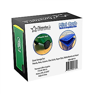 Thornton's Office Supplies Mini Curbside Trash and Recycle Can Set Pencil Cup Holder