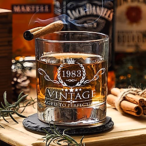 AOZITA 40th Birthday Gifts for Men - 40th Birthday Decorations for Men, Party Supplies - 40th Anniversary Ideas for Him, Dad, Husband, Friends - 11oz Whiskey Glass