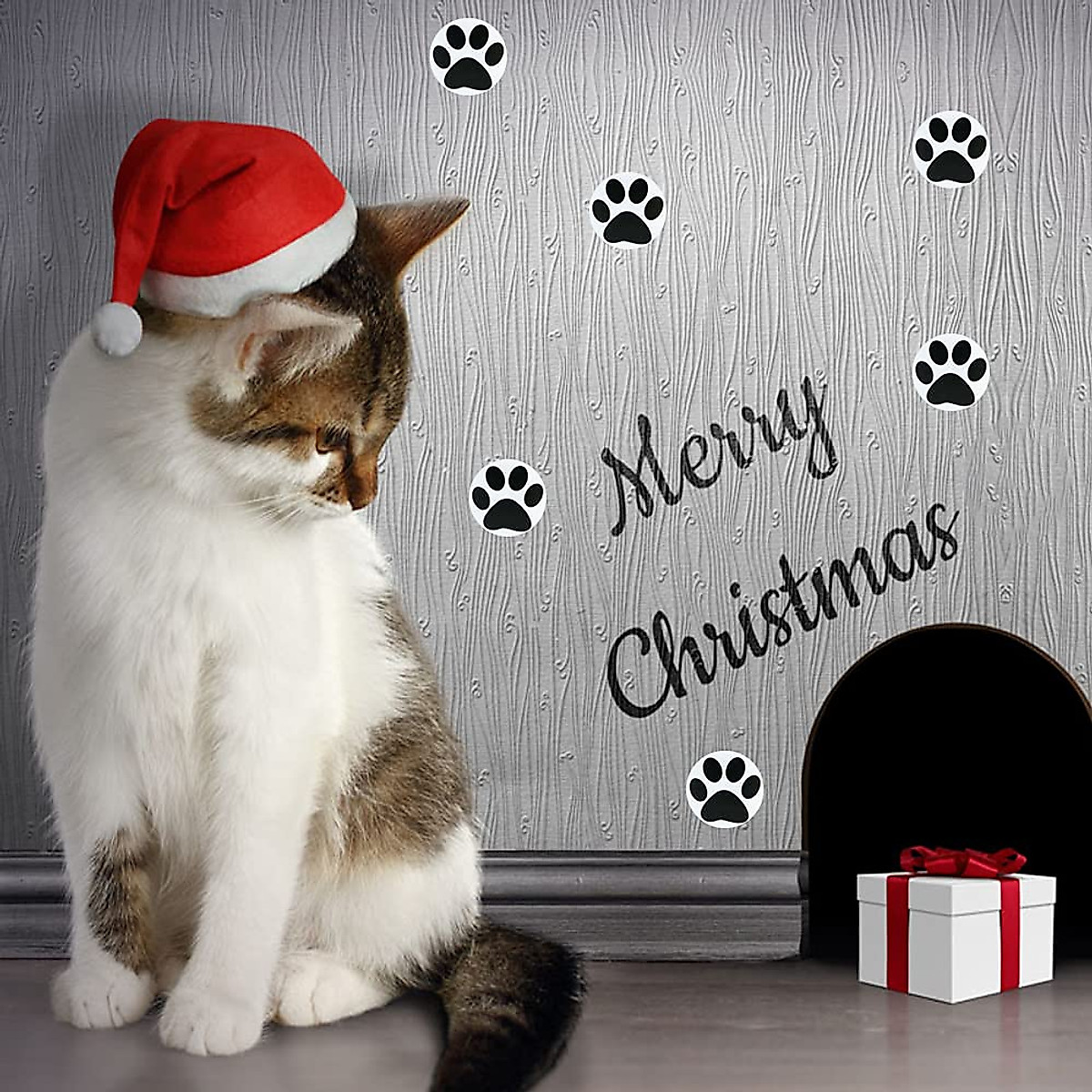 500Pcs 1 Inch Paw Prints Stickers Dog Puppy Paw Stickers Paw Prints Labels Animal Shape Paw Stickers Roll for Kids Party Vets Kennels Mailing Seal