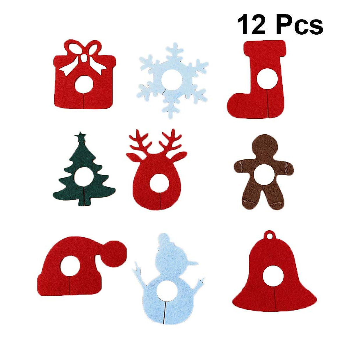 Amosfun 9pcs A Set Christmas Wine Glass Marker Creative Design Drinking Cup Identifier Party Cup Sign Festival Decors Christmas Supplies