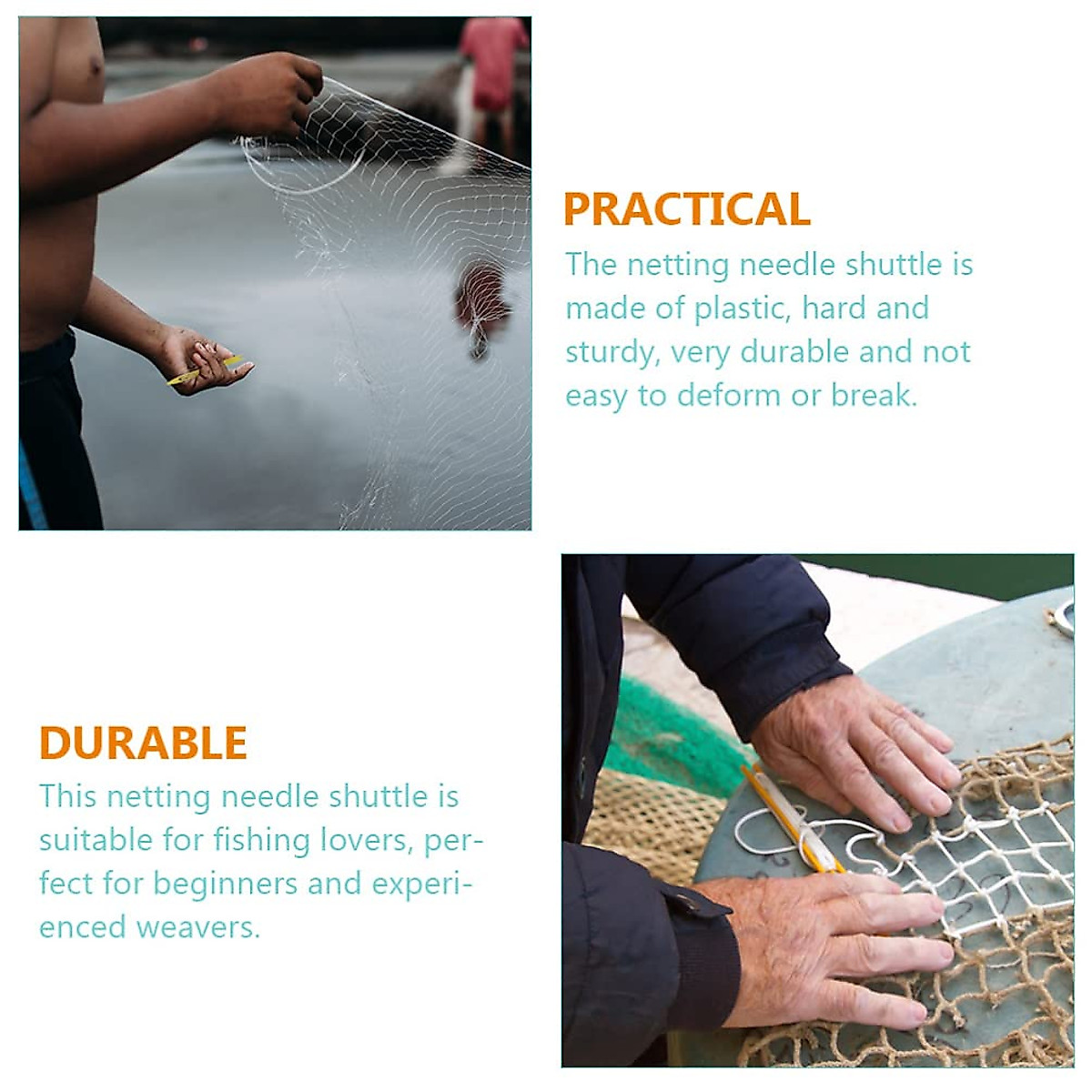 Gatuida 40pcs Fishnet Repair Tool Knitting Tools Fishing Net Replacement Netting Fishing Tools Fishing Tackle Fish Netting Cast Net Gill Net Plastic Hand Weaving Hand Sewing Needle