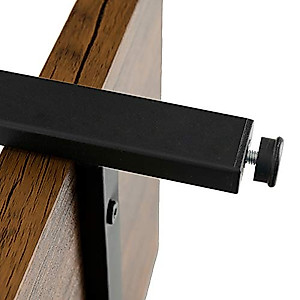 mecor 2-Tier Bookcase, Vintage Industrial Metal Display and Storage Tower, Etagere Bookshelf for Home Office, Dark Brown