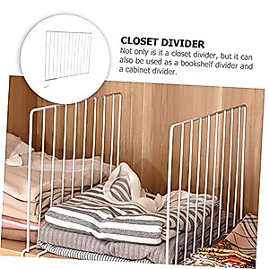 TOGEVAL Closet Dividers for Shelves Wardrobe Storage Shelf Wardrobe Divider Shelf Dividers Closet Shelf Organizer Hanger Organizer Shelves for Clothes Wardrobe Shelf Divider White Iron