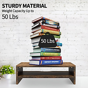 Zimilar Monitor Stand Riser, 2 Tiers Laptop Computer Monitor Riser for PC Screen, iMac, Desktop Wooden Screen Monitor Stand Riser with Storage Organizer for Home Office