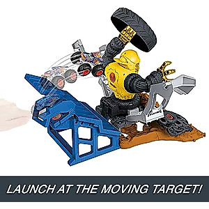 Hot Wheels Monster Trucks Arena Smashers Mega-Wrex vs. Crushzilla Takedown with 1:64 Scale Mega-Wrex Toy Truck and 6 Crushable Cars