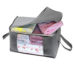 Woffit Foldable Storage Bag Organizers, Great for Clothes, Blankets, Towels, Winter & Summer Clothing, Closets, Bedrooms, Under Bed