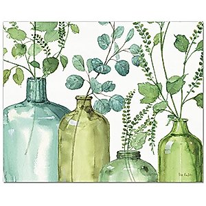 CounterArt Greenery 3mm Heat Tolerant Tempered Glass Cutting Board 15” x 12” Manufactured in the USA Dishwasher Safe