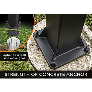 Goalrilla Basketball Hoops with Tempered Glass Basketball Goal Backboard, Black Anodized Frame, and In-ground Anchor System