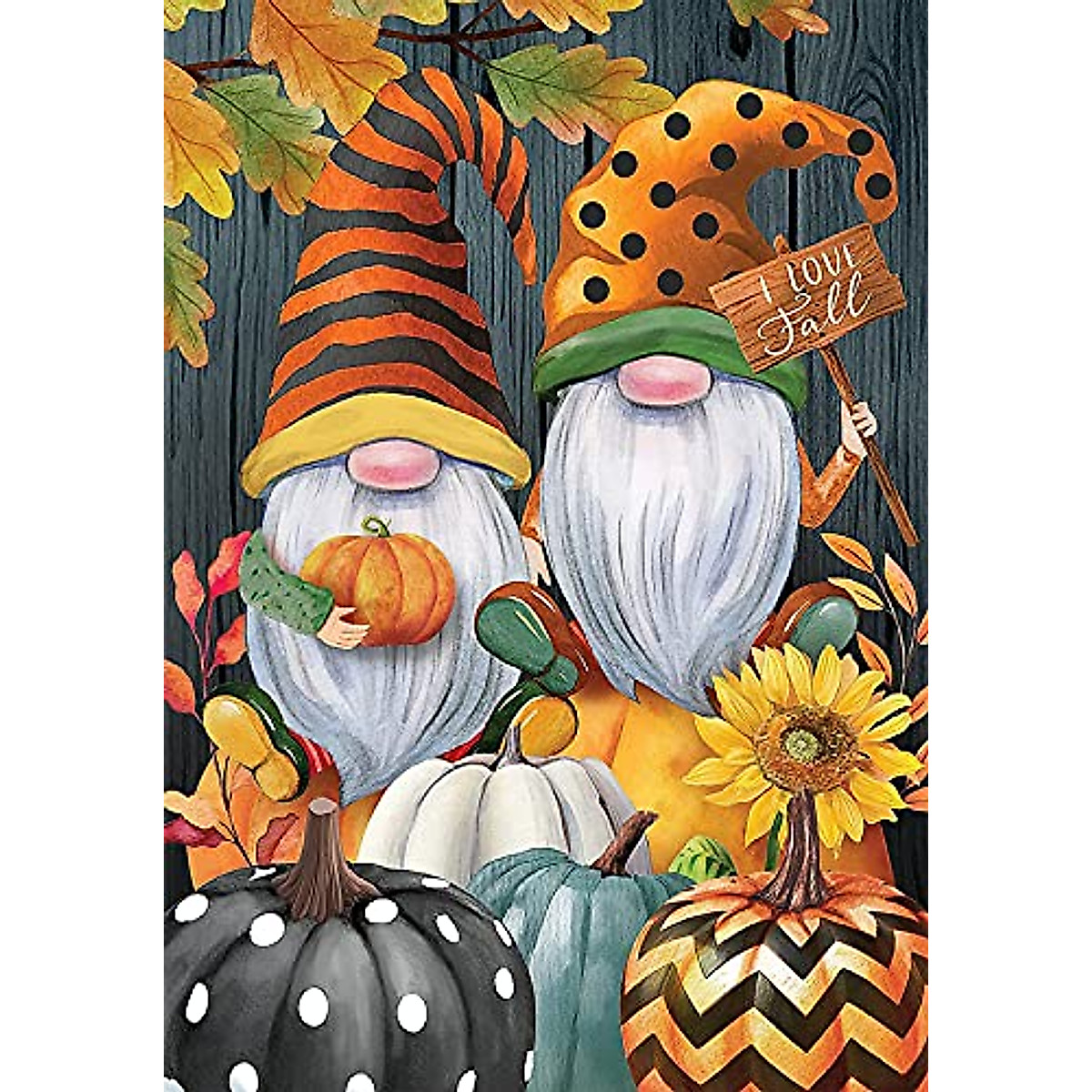 NAIMOER Diamond Painting Kits for Adults, DIY Full Round Drill Diamond Art Fall Gnomes Pumpkins Diamond Painting Christmas by Numbers Kits Arts and Crafts for Home Wall Decor (12x16 Inch）