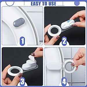 4 Pcs Toilet Lid Handle Lifter Toilet Seat Lifter Toilet Seat Lifter Handle Adhesive Toilet Cover Lift Tool for Bathroom Hotel Home Avoid Touching Toilet Cover Multi Function Cover Lifter for Toilet