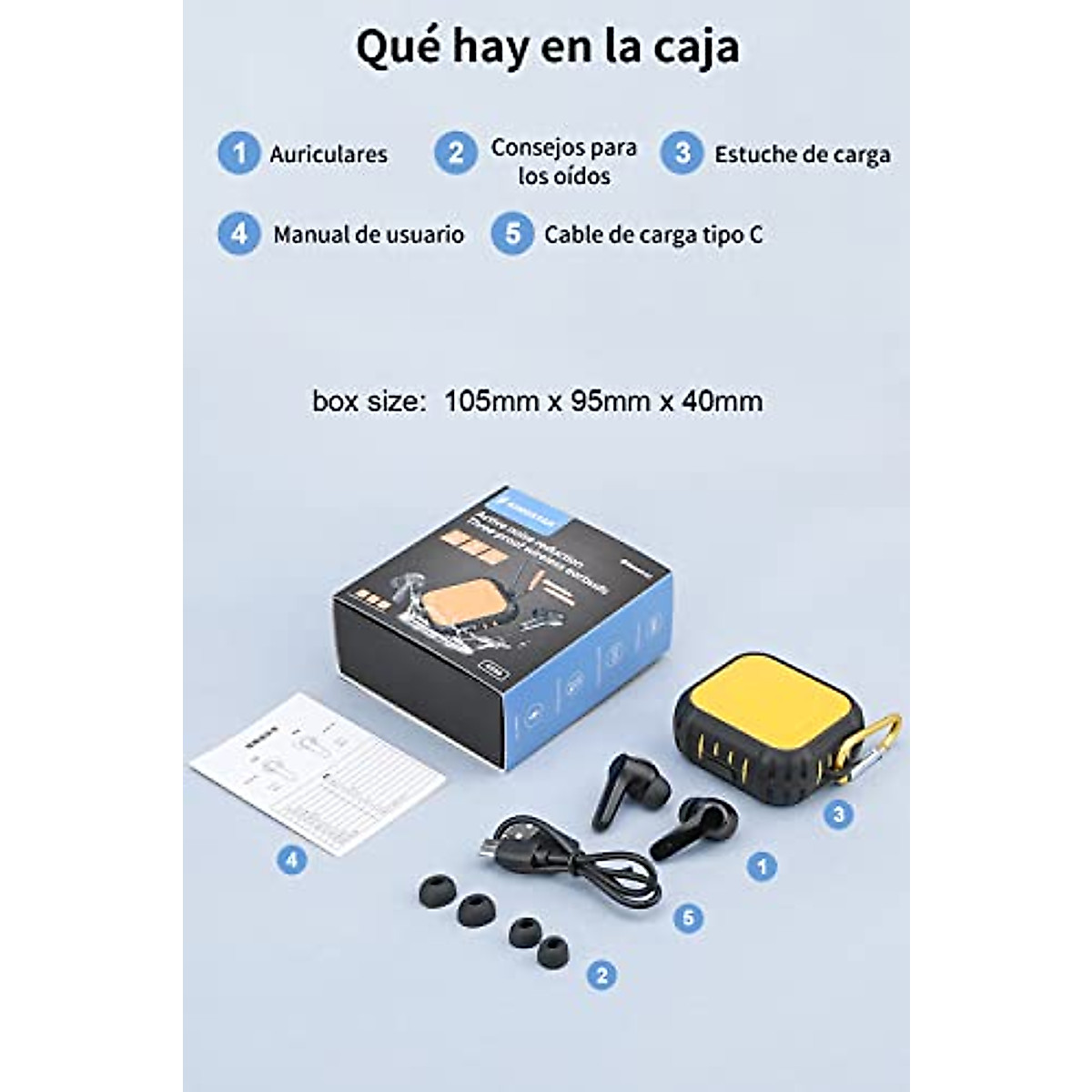 Kingstar Waterproof Earbuds Wireless Headphones for iPhone Android, in-Ear True Bluetooth Earbuds with Microphone Touch Control Auto Pairing True Shockproof Dockproof Blue Tooth Ear Buds for Sport