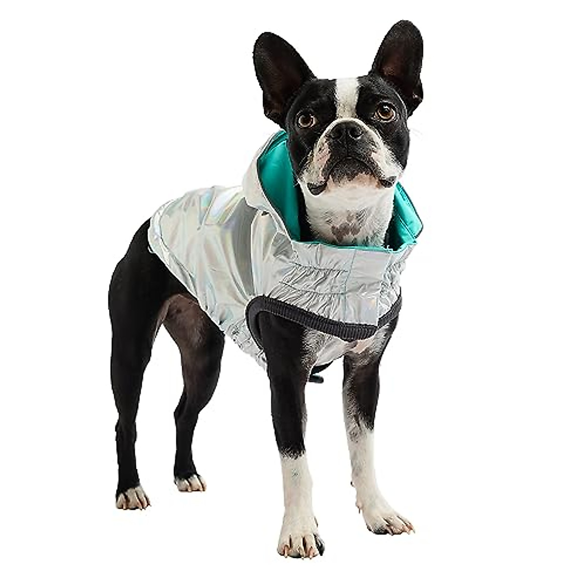 GF Pet Neon Yellow with Tie Dye Reversible Dog Raincoat, 3X-Large