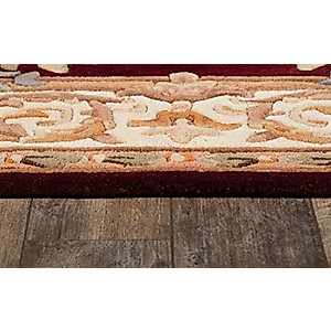 Momeni Harmony India Wool Hand Tufted Traditional Burgundy Area Rug 3'6"" X 5'6""" (HARM2HAI-7BUR3656)