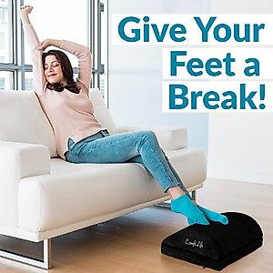 ComfiLife Foot Rest for Under Desk at Work – Adjustable Desk Foot Rest for Office Chair, Gaming – Ergonomic Teardrop Design for Back, Hip & Leg Pain Relief – 100% Memory Foam (Black)