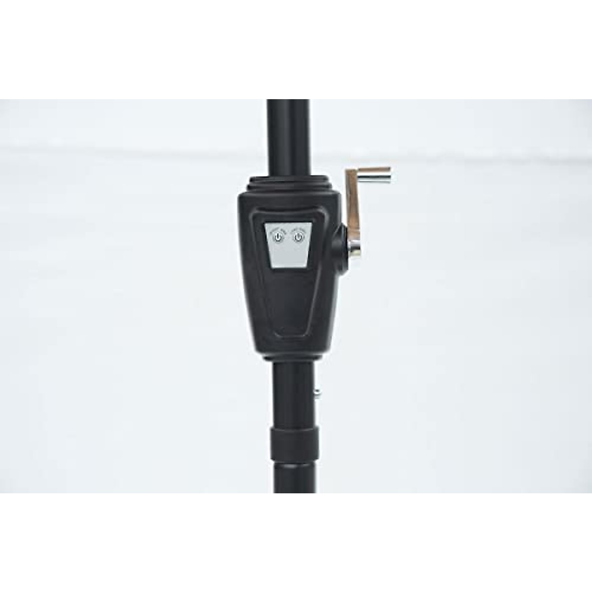 Sun-Ray 811028 9' Round Next Gen 8-Rib Solar Patio Umbrella 32 LED Within Unique Strip Lighting, Crank and Tilt, 9 ft, Scarlet/Red