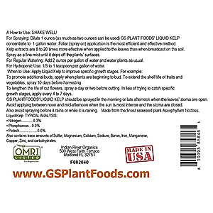 Organic Kelp Fertilizer by GS Plant Foods - Omri Certified (1 Quart) - Kelp Fertilizer for Gardens, Lawns & Soil