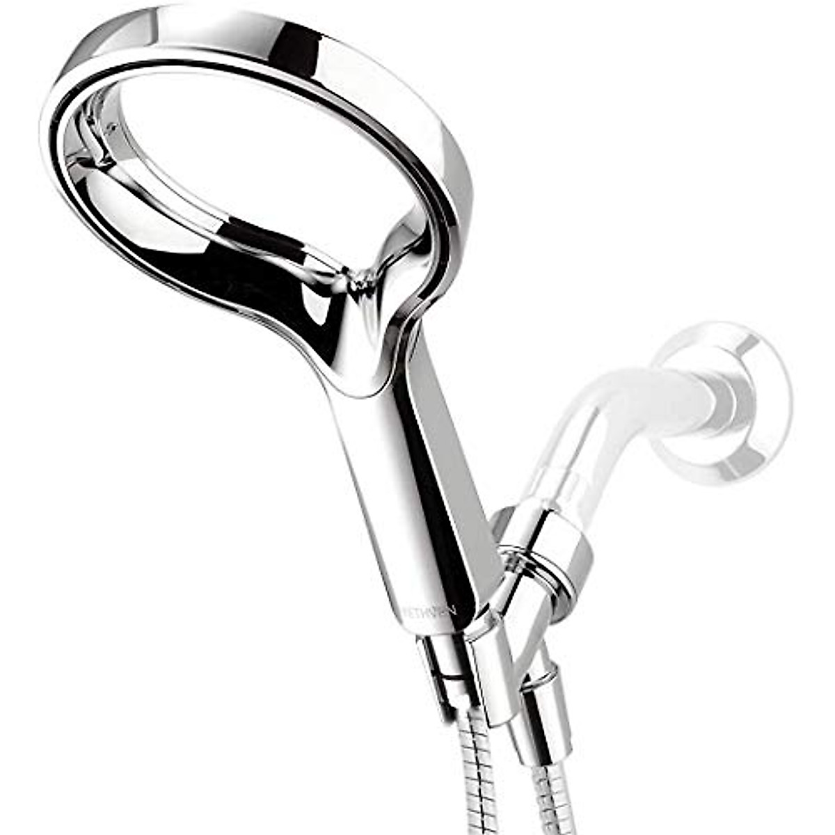 Methven Aio Removable Handheld Shower Head with High Pressure Water Jets, Hose, and Adjustable Arm Mount | Water Saving & High Pressure Spray Technology, Chrome