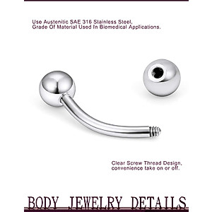 Jenxnjsjo 14G Snake Frog Eyes Piercing Jewelry Tongue para la lengua for Women Men 14mm 9/16in Bars Extra Long Belly Naval Button Rings Snake Bite Curved Barbells Surgical Stainless Steel