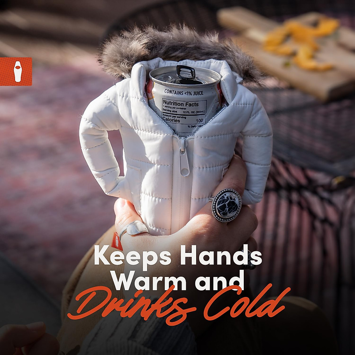 Puffin - The Pahka Parka - Insulated 12 oz Can Cooler I Beer Bottle & Soda Can Insulator, Keep Drinks and Beverages Cold - Sandy White