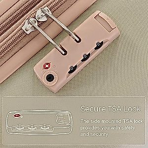 Merax 3 Pcs Expandable ABS Hardshell Luggage Sets with Spinner Wheel Suitcase TSA Lock Suit Case, Golden Green, (20/24/28)