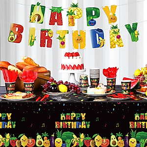 Zhehao 171 PCS Dancing Fruit Party Decorations Include Fruit Birthday Tableware Set Fruit Theme Banner Summer Fruit Party Tablecloths for Dancing Fruit 1st Birthday Baby Shower Party Supplies Decor