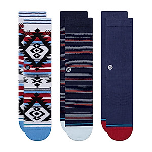 Stance Crew Mirage Socks [3 Pack] (Medium, Navy)