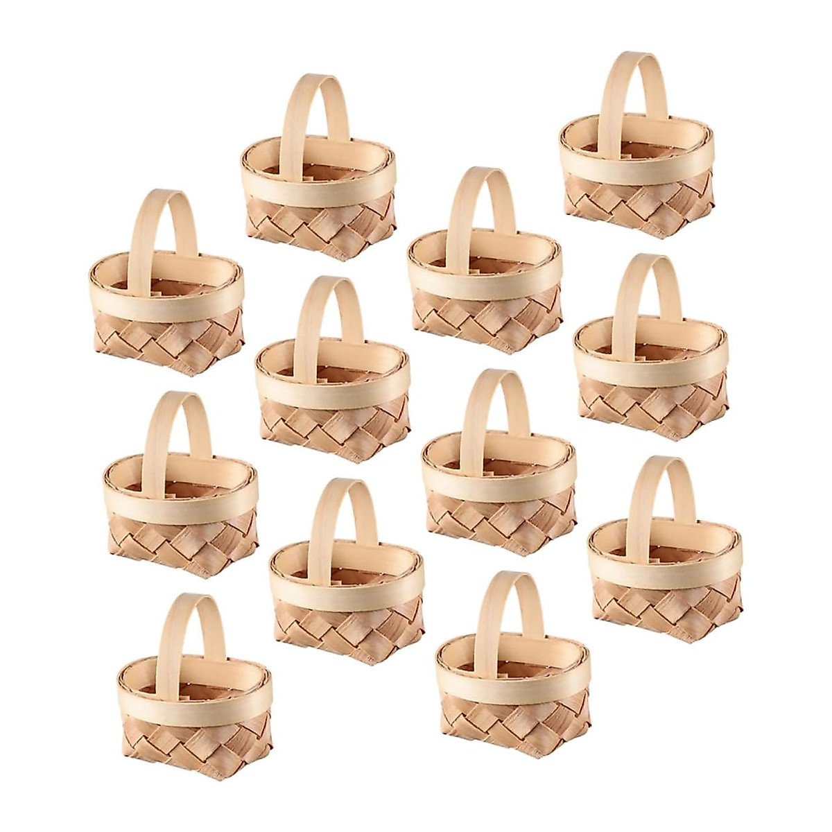OKUMEYR 12Pcs Decorative Tiny Woven Baskets Multi Function Candy Baskets for Home Decor and Party Favors Cute Miniature Storage Baskets for Household Use
