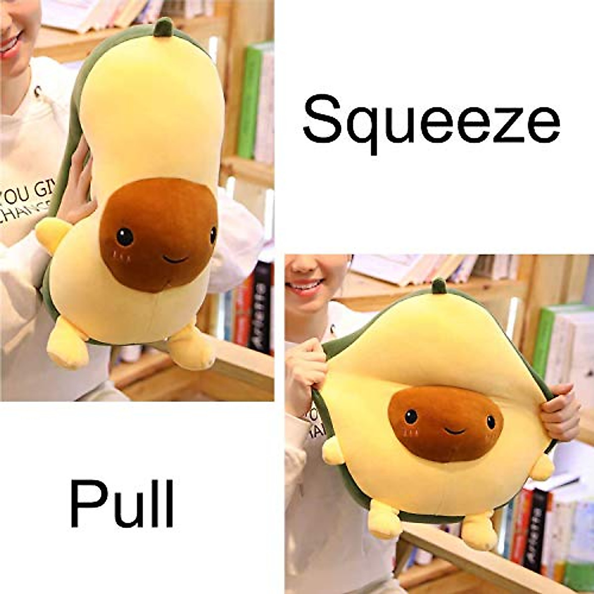 SNOWOLF Avocado Plush Cute Avocado Hugging Pillow Food Fruit Shaped Stuffed Doll Toy Soft Cushion (30cm/11.81in)
