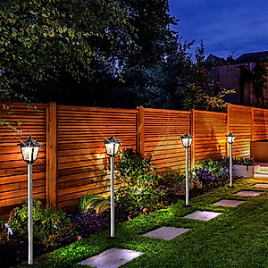 Wellite 72 Inch Outdoor Direct Burial Lamp Post Aluminum Post Pole Fits Most 3" Post Top Fixtures Includes Inlet Hole for Landscape Garden Street Home Lighting, Silver Color