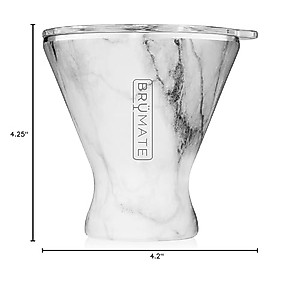 BrüMate MargTini 10oz Martini Margarita Tumbler - Made With Vacuum-Insulated Stainless Steel (Carrara)