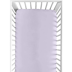Sweet Jojo Designs Purple Girl Fitted Crib Sheet Baby or Toddler Bed Nursery - Solid Color Light Lavender Luxurious Elegant Princess Vintage Boho Shabby Chic Luxury Glam High End for Rose Collection