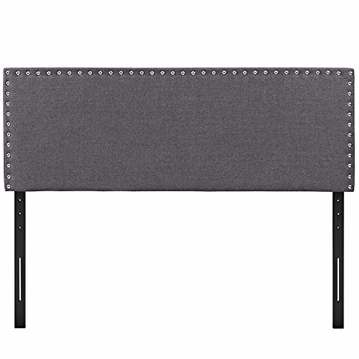 Modway Phoebe Linen Fabric Upholstered Full Headboard in Gray with Nailhead Trim