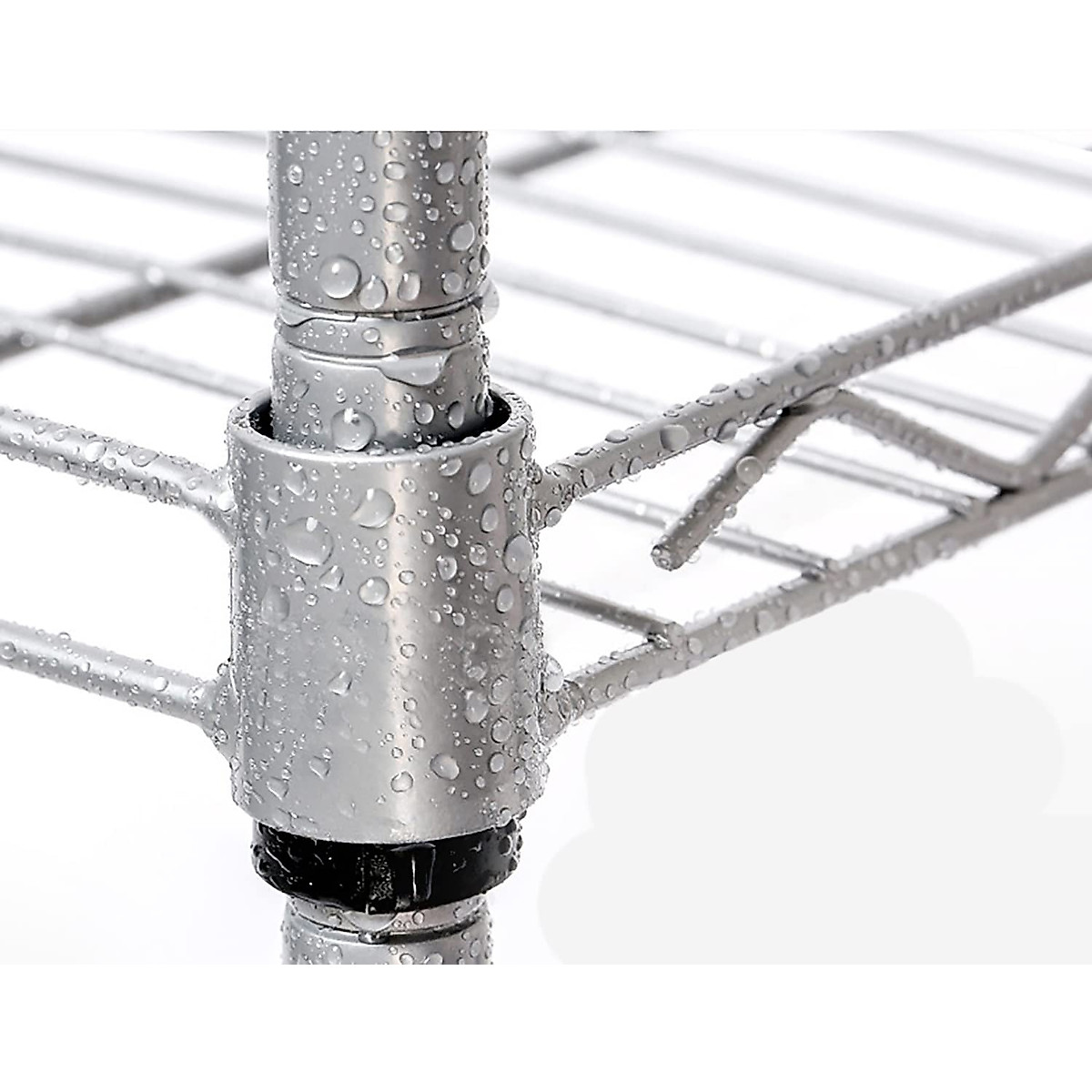 OMKUOSYA 5 Tier Storage Racks and Shelving - Heavy Duty Steel Pantry Shelves - Each Unit Loads 120 Pounds Wire Rack Shelf, Suitable for Kitchen, Bathroom, Closet, Warehouse - Silver