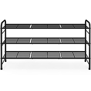 Dicasser 3-Tier Long Shoe Rack Organizer Extra Large Capacity for 24 Pairs,Black