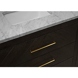 Kitchen Bath Collection Avery 72-inch Double Bathroom Vanity (Carrara/Dark Oak): Includes Dark Oak Cabinet with Stunning Carrara Marble Countertop and White Ceramic Sinks