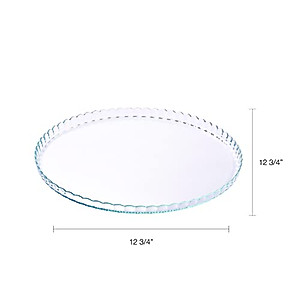 Pasabahce Premium Clear Glass Servicing Tray, Uniqe Desing Cake Stands, Server Plate, Great For Cup Cakes, Cookies, Snacks, and Fruits, Perfect for Parties, Gifts, Housewarming, Weddings, Anniversary