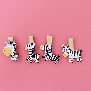 Amosfun 40 Pcs Animal Clothespins Wooden Craft Clips Scooter Accessories for Adults Wooden Clips Mini Wooden Clothespins Mini Clothespins Clothes Line Clips Photo Bamboo Cartoon