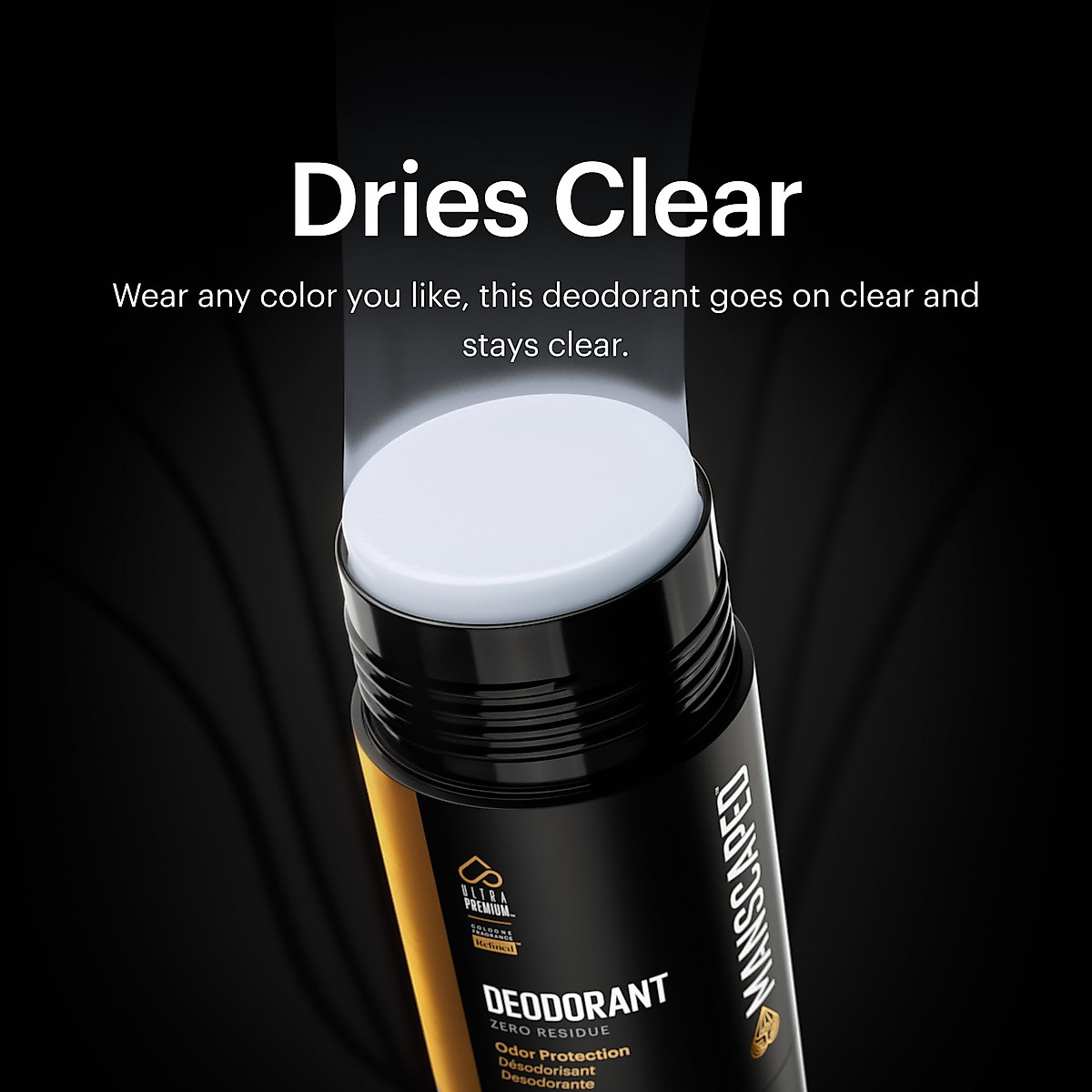 MANSCAPED® UltraPremium Deodorant, Aluminum-Free Clear Formula, Soft and Comfortable with Cologne-Quality Fragrance for Under Arm Odor Protection, 2.65 oz Stick (1 Pack)