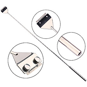 Katfort Aquariums Glass Scraper, 25.6inch/65cm Fish Tank Algae Scraper, Aquarium Scraper for Glass Tanks, Stainless Steel Cleaning Tool Kit with 10 Blades, Razor Scraper for Glass Aquarium