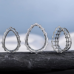 PUNKYOUTH 2PCS Double Flared Ear Gauges Hollow Spider Web Plug Tunnels For Stretched Ears Brass Saddle Expander Piercing Jewelry 0g-1"