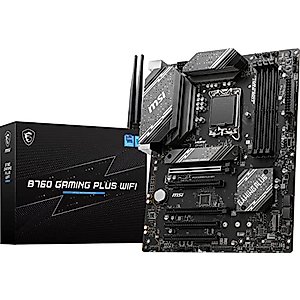 MSI B760 Gaming Plus WiFi Gaming Motherboard (Supports 12th/13th Gen Intel Processors, LGA 1700, DDR5, PCIe 4.0, M.2, 2.5Gbps LAN, USB 3.2 Gen2, Wi-Fi 6E, ATX)