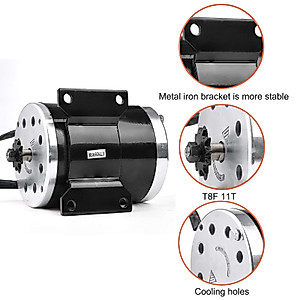 48V 1000W Brushed DC Motor High Speed Electric Motor & DC Brush Controller & Gas Accelerator Throttle & Ignition Lock for Dirt Bike e-Bike ATV Go Kart Moped Mini Bikes Motorized Bicycle