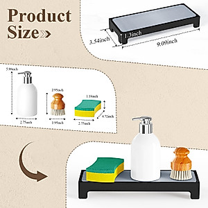 Sink Caddy, EnjoyNest Instant Dry Sink Organizer Sponge Soap Holder for Kitchen Sink Bathroom Countertop Fast Drying Rack Counter Tray Water Absorbing Stone Pedestal Stand Riser for Bottle Brush-Black