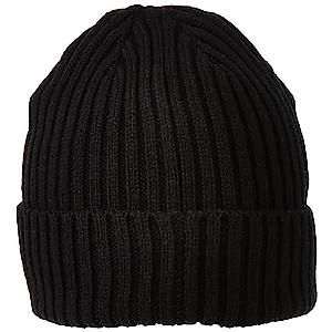 Timberland Men's Rib Shallow Beanie, Black, One Size