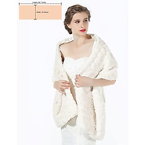BEAUTELICATE Faux fur Shawl For Women Wedding Bridal Wrap Stole Shrug Warm Winter Cover Up for Evening Dress