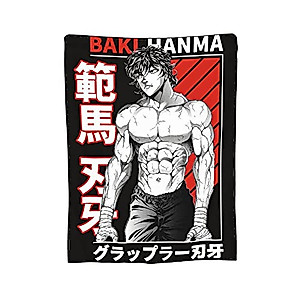 Anime Baki The Grappler Blanket Tapestry Sofa Office Bedroom Throw Blankets Super Soft Cozy Microfiber Blanket Bedding 40"X30"